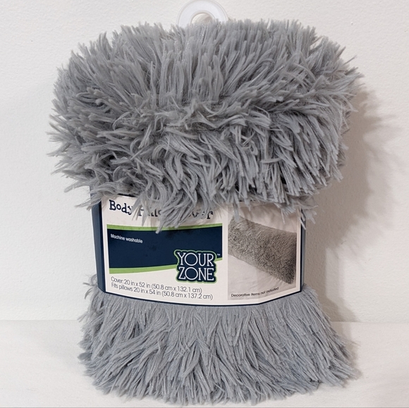 Bedding | New Gray Super Soft Fluffy Shaggy Body Pillow Cover | Poshmark